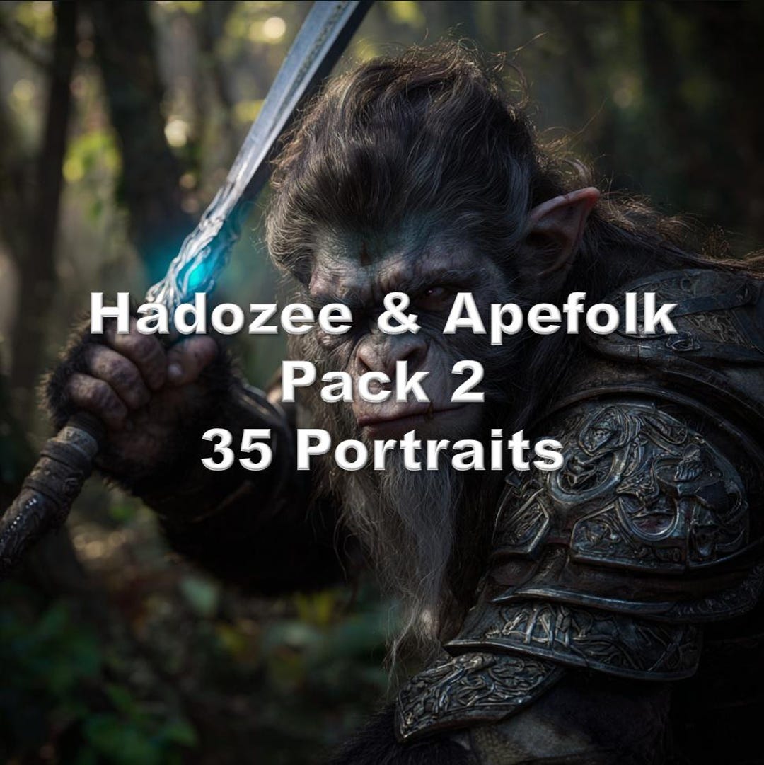 D&D Fantasy Hadozee and Apefolk Character Portrait Image Pack 2 - Etsy