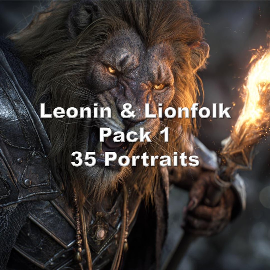 D&D Fantasy Leonin and Lionfolk Character Portrait Image Pack 1 - Etsy