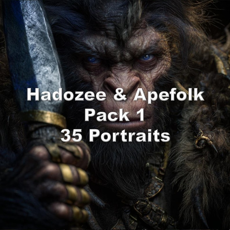 D&D Fantasy Hadozee and Apefolk Character Portrait Image Pack 1 - Etsy