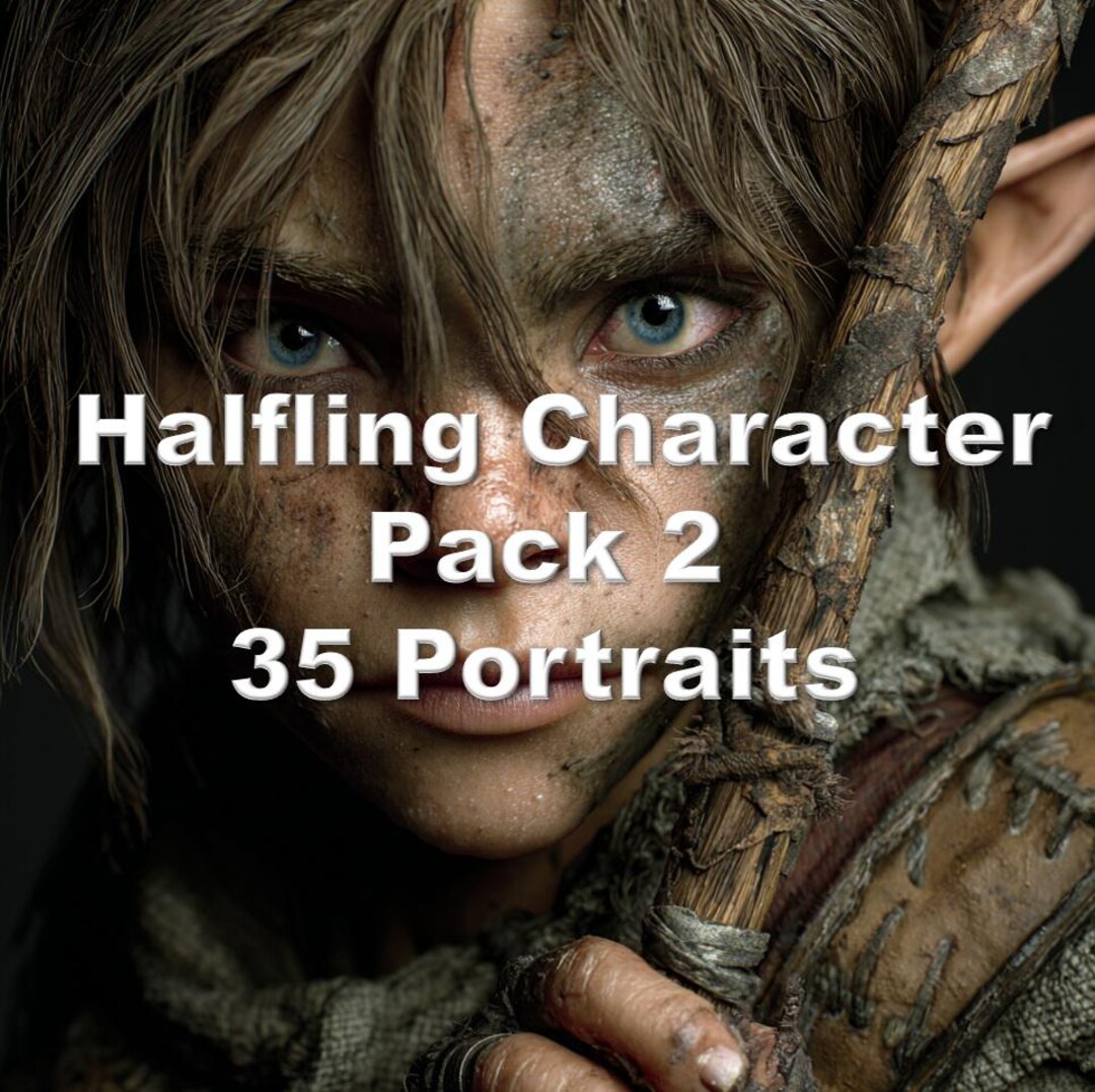 D&D Fantasy Halfing and Hobbit Character Portrait Image Pack 2 - Etsy