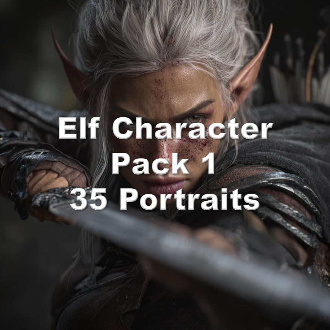 D&D Fantasy Elf Character Portrait Image Pack 1 - Etsy