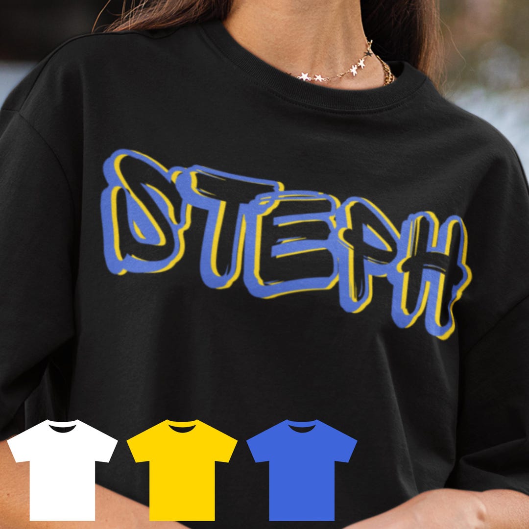 Steph T-shirt Warriors Colors Blue Gold Graffiti Style Tee Unisex ...