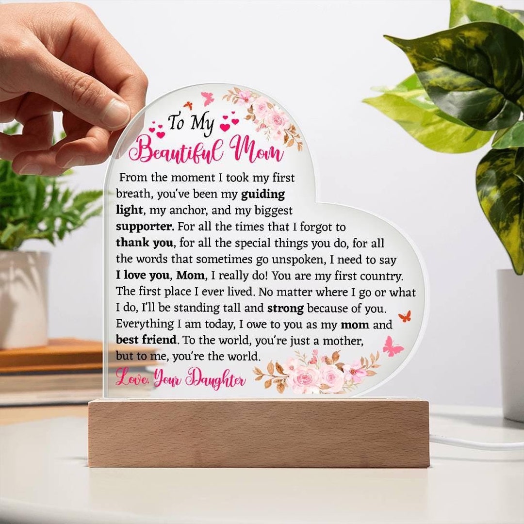 To My Beautiful Mom Acrylic Plaque, Personalized Mom Gift, Mother’s Day ...