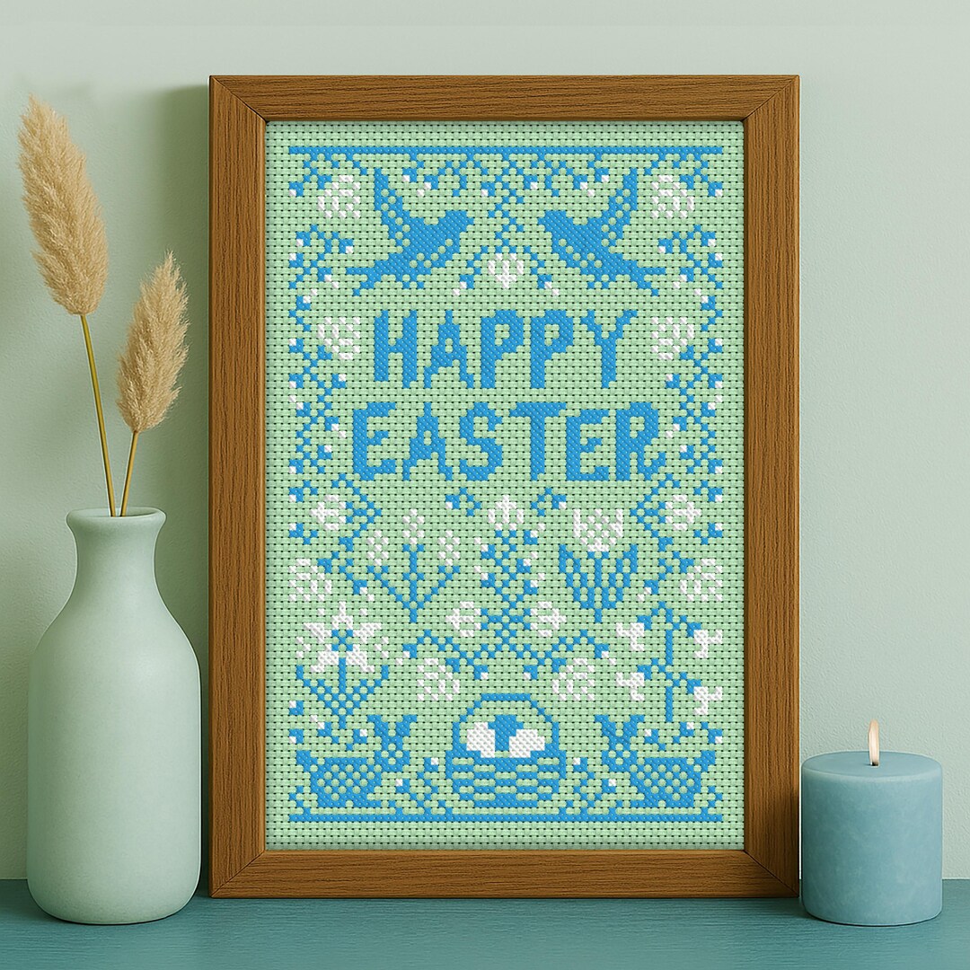 Happy Easter Sampler Cross Stitch Pattern PDF | Instant Download - Etsy
