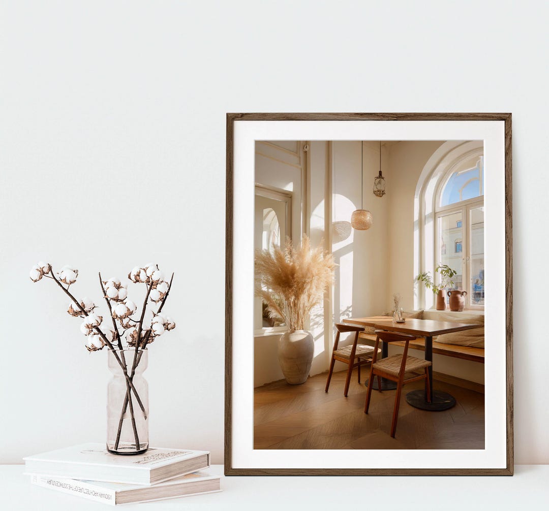 Kitchen Wall Art | Neutral Cafe Interior Print Printable Wall Art ...