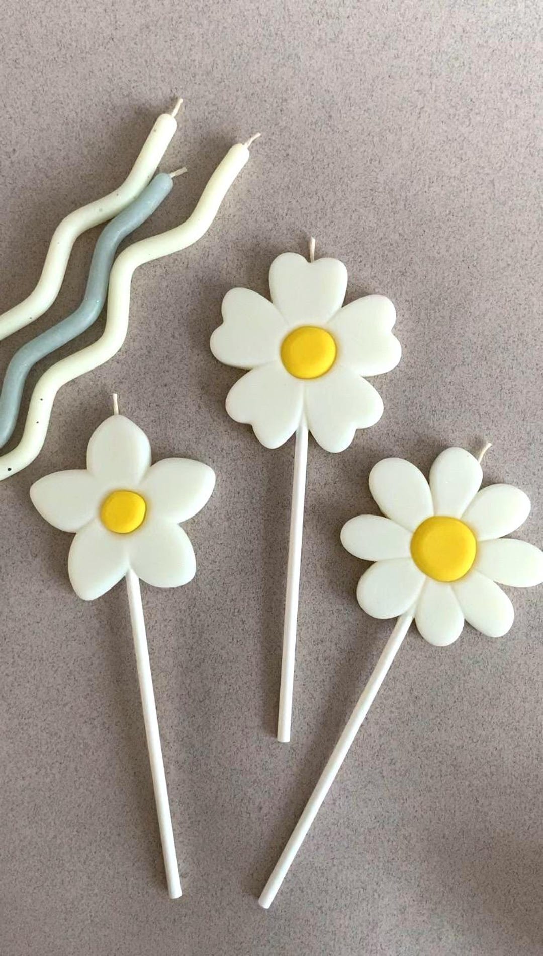 Flower Cake Candle Toppers Set of 3 - Perfect for Celebrations - Etsy