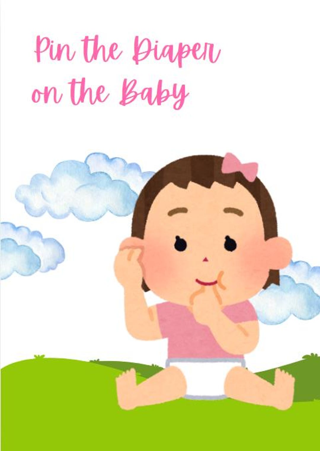 Pin the Diaper on Baby Girl - Etsy