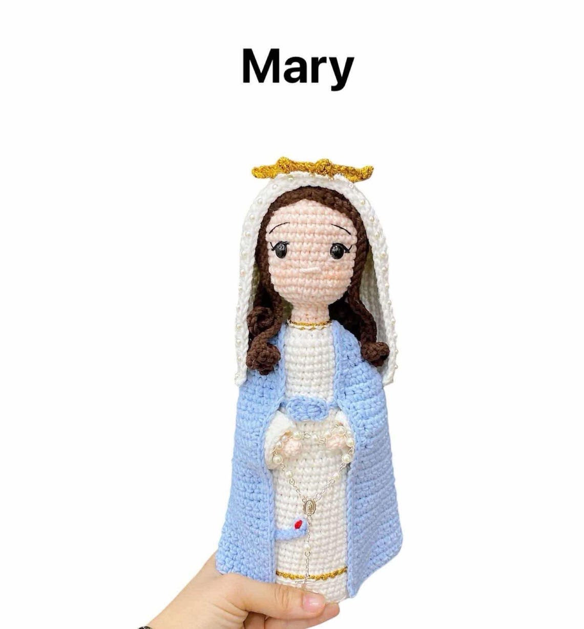 Crochet Bible Characters, Crochet Saints, Crochet Saint Mary, Crochet ...