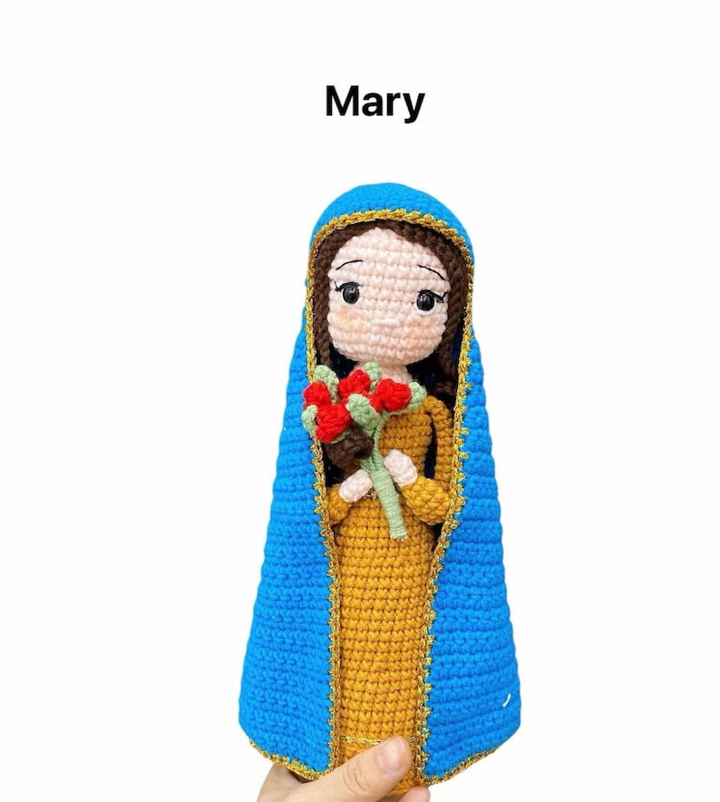 Crochet Bible Characters, Crochet Saints, Crochet Saint Mary, Crochet ...