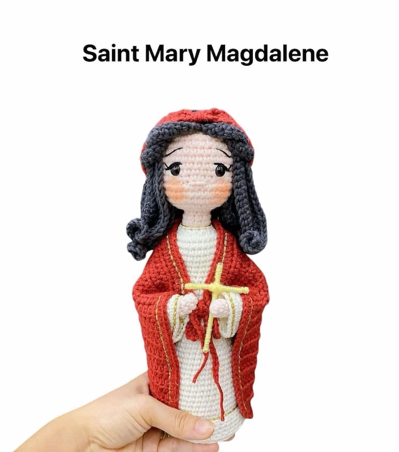 Crochet Bible Characters, Crochet Saints, Crochet Saint Anna, Crochet ...