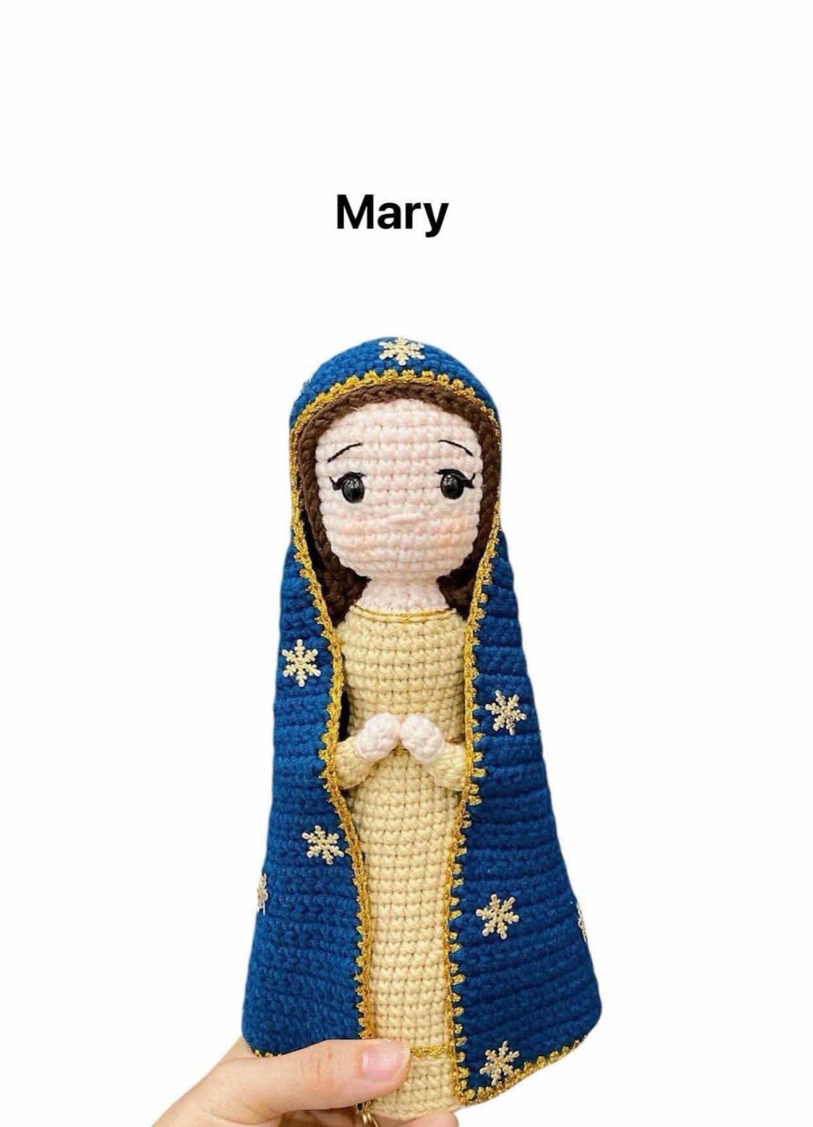 Crochet Bible Characters, Crochet Saints, Crochet Saint Mary, Crochet ...