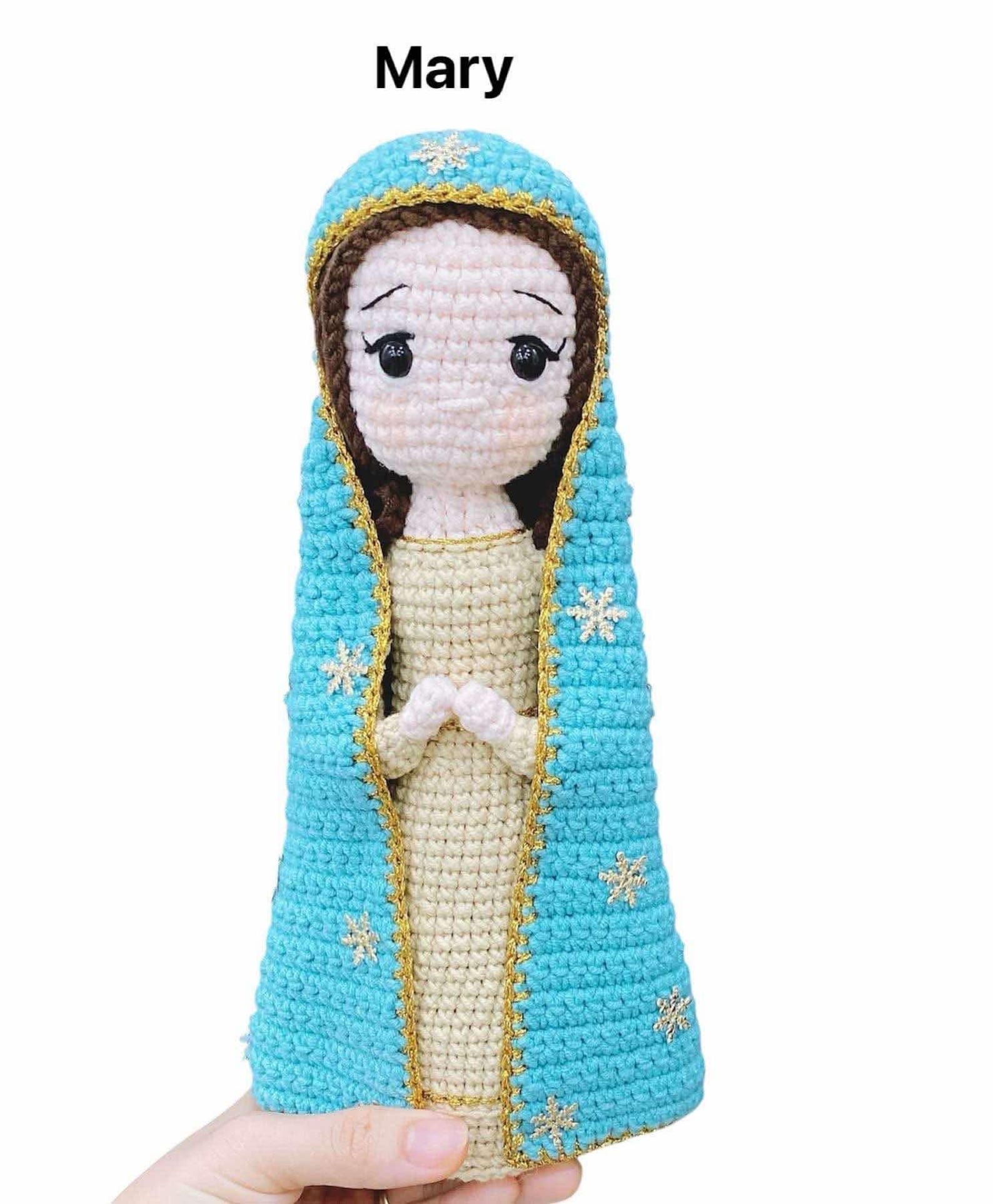 Crochet Bible Characters, Crochet Saints, Crochet Saint Mary, Crochet ...