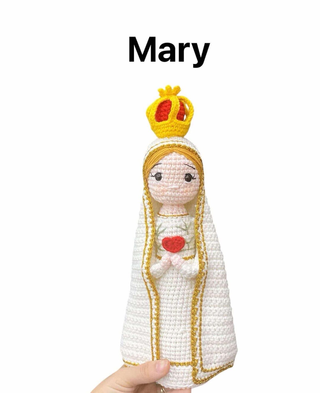 Crochet Bible Characters, Crochet Saints, Crochet Saint Mary, Crochet ...