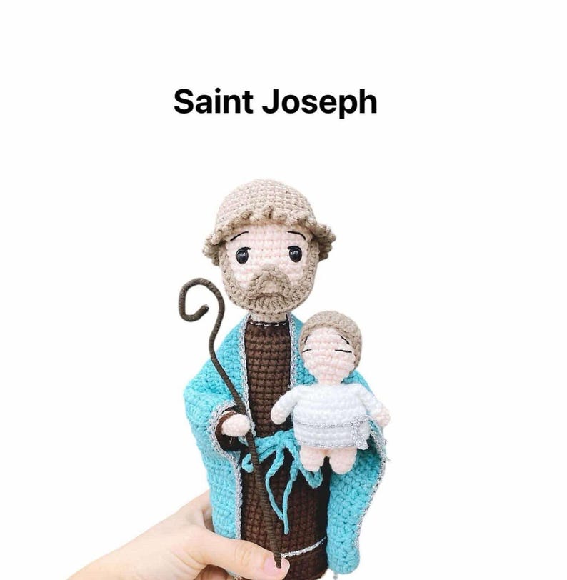 Crochet Bible Characters, Crochet Saints, Crochet Saint Joseph, Crochet ...