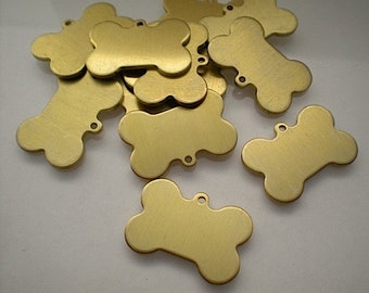 12 flat brass dog tag stamping blanks | Etsy
