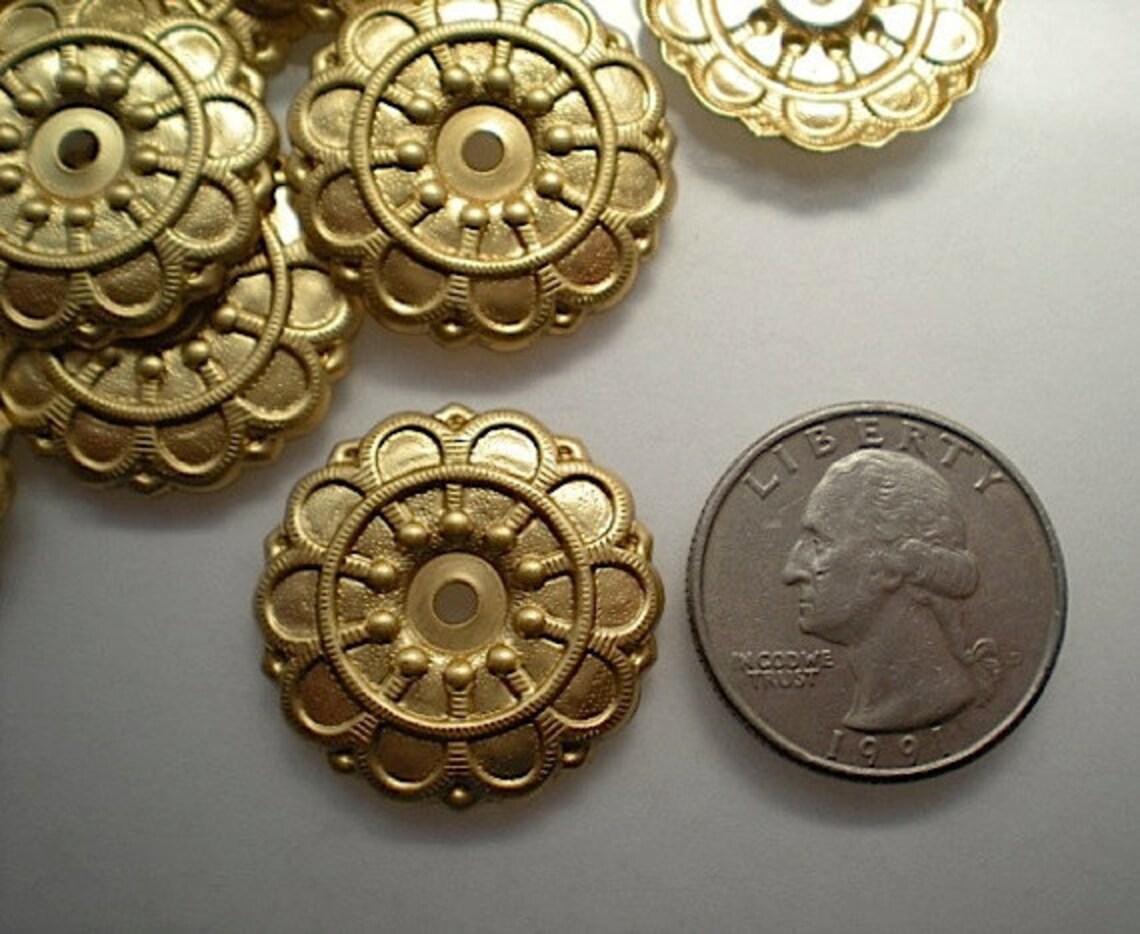 12 Brass Mirror Rosettes No. 4 - Etsy