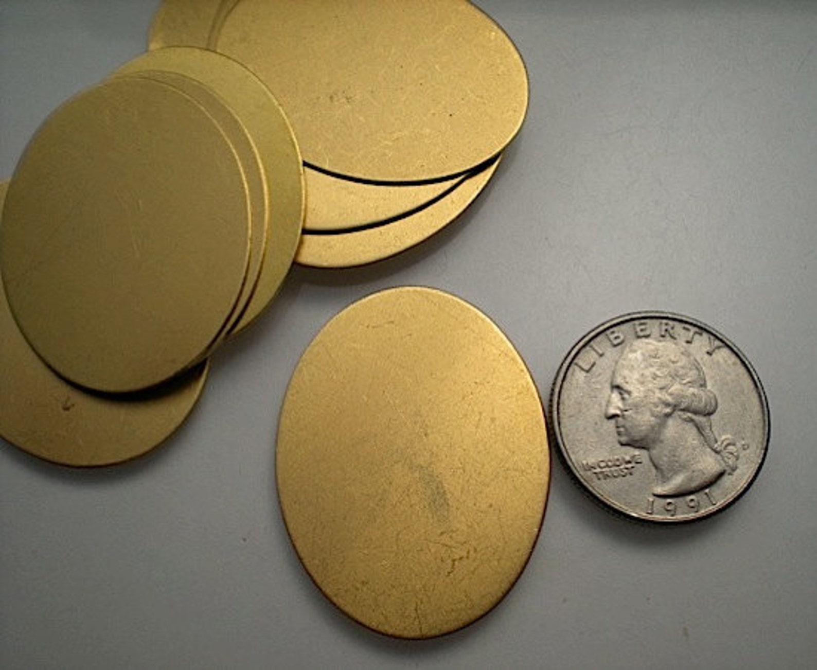 12 Large Flat Brass Oval Discs/stamping Blanks - Etsy