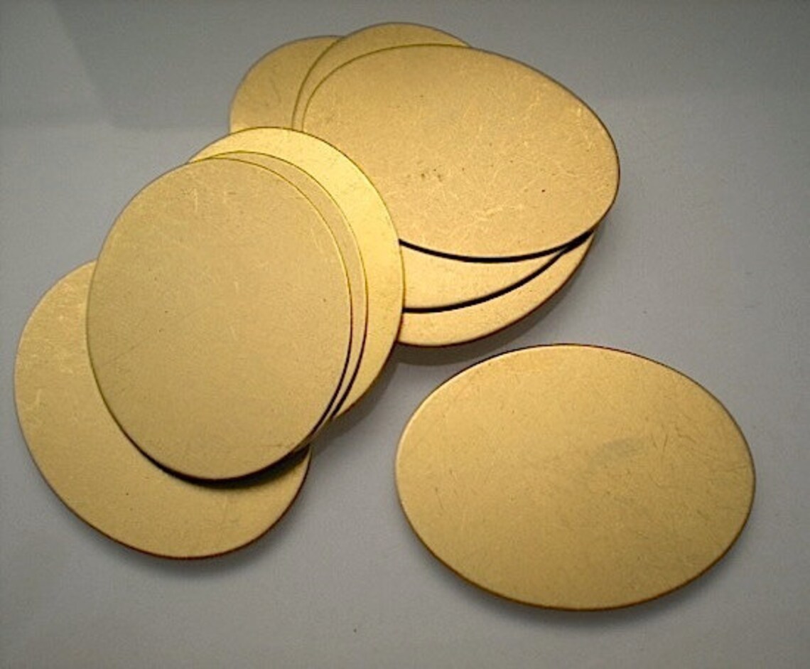 12 Large Flat Brass Oval Discs/stamping Blanks - Etsy