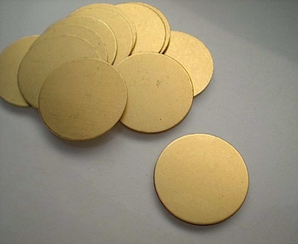 12 Flat Round Brass Discs/stamping Blanks 7/8 Inch | Etsy