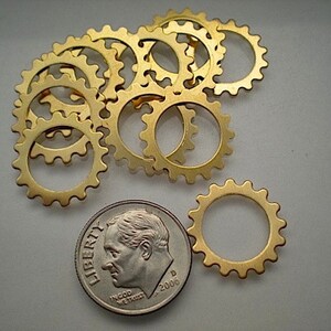 12 Small Brass Open Gear Charms/stampings - Etsy
