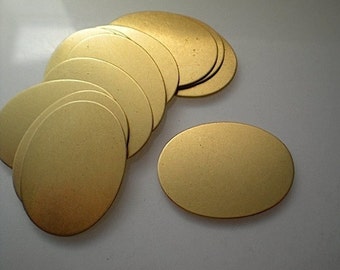 12 Large Flat Brass Oval Discs/stamping Blanks | Etsy