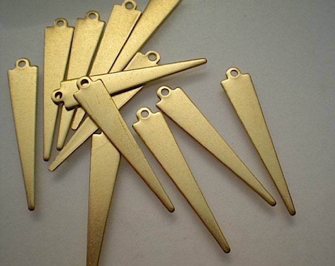 12 Flat Brass Triangle/spike Drops/stamping Blanks - Etsy
