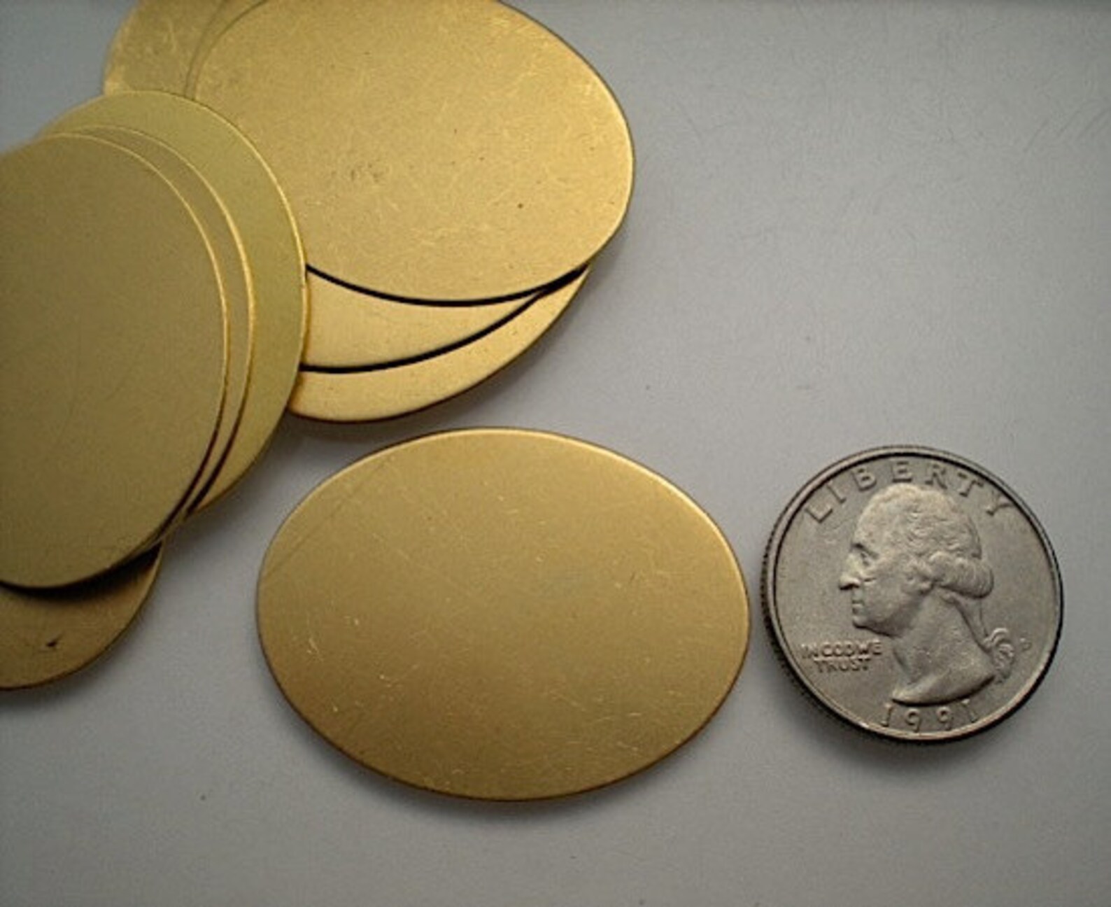 12 Large Flat Brass Oval Discs/stamping Blanks - Etsy
