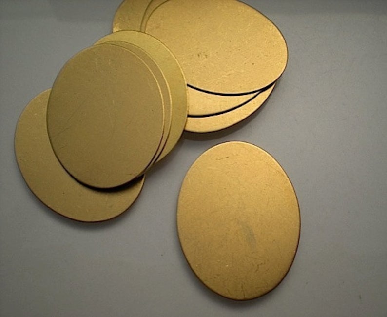 12 Large Flat Brass Oval Discs/stamping Blanks - Etsy