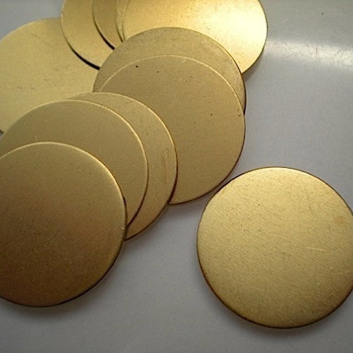 12 Flat Round Brass Discs/stamping Blanks 7/8 Inch - Etsy