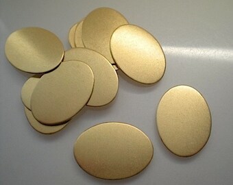 12 Large Flat Brass Oval Discs/stamping Blanks | Etsy