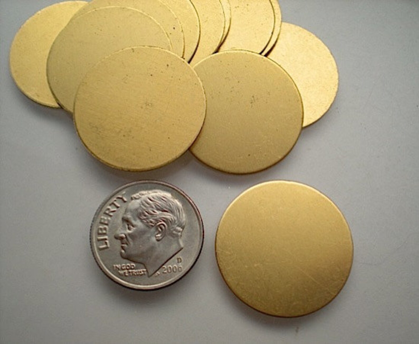12 Flat Round Brass Discs/stamping Blanks 7/8 Inch | Etsy