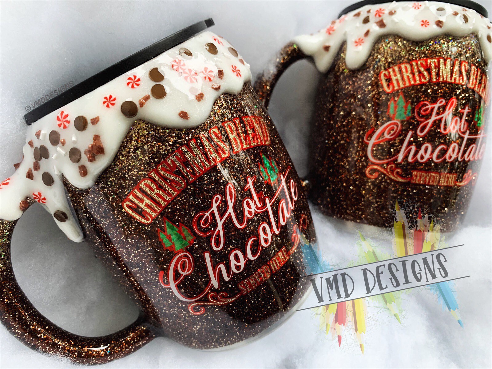 Christmas Blend Hot Chocolate Decal glitter Mug Youtube | Etsy