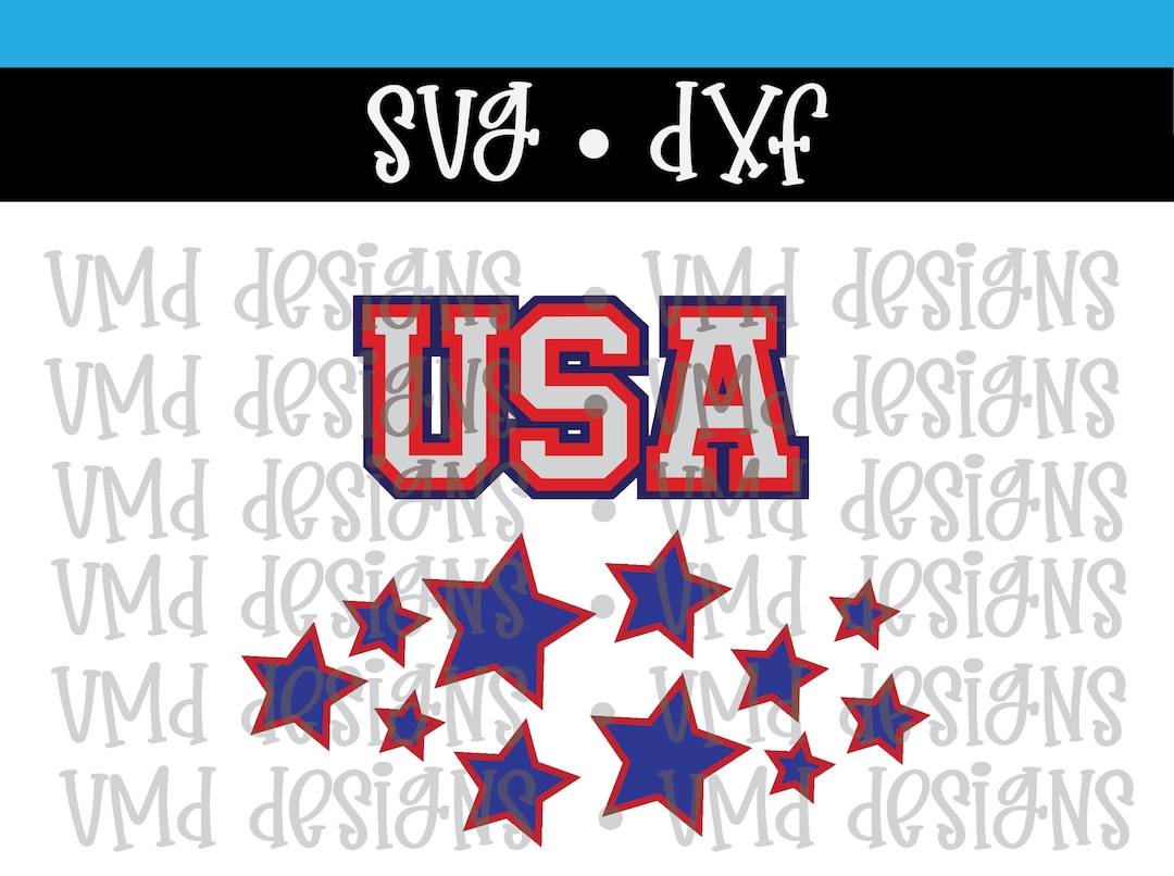 USA Stars and Outlines SVG DXF - Etsy