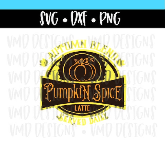 Pumpkin Spice Latte Coffee Label SVG DXF | Etsy