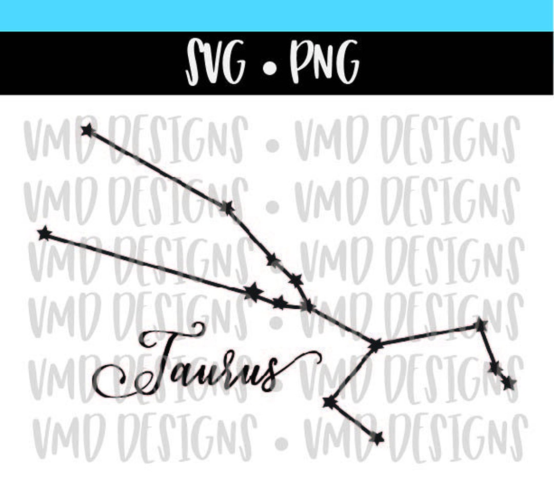 Taurus Star Constellation and Outline Astronomy Astrology Zodiac SVG ...