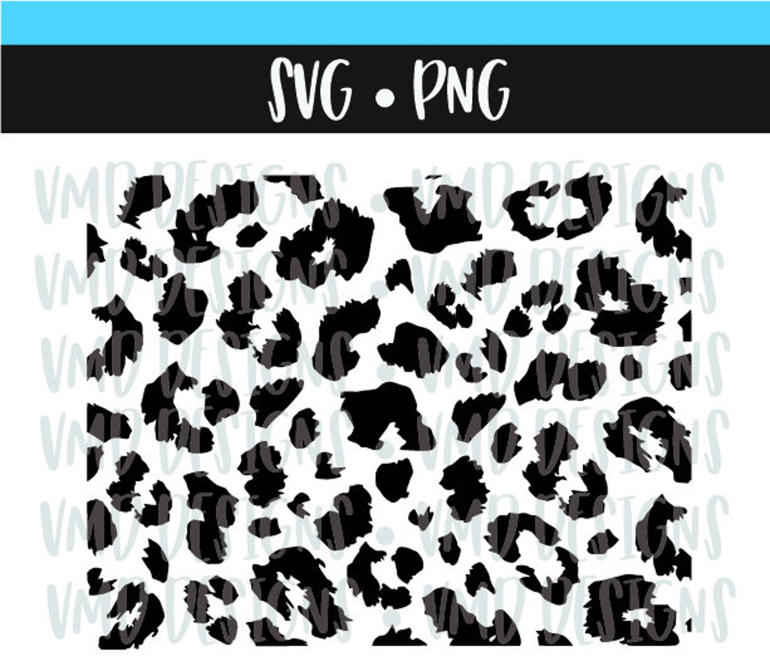 Fuzzy Leopard Print and Outline SVG PNG - Etsy