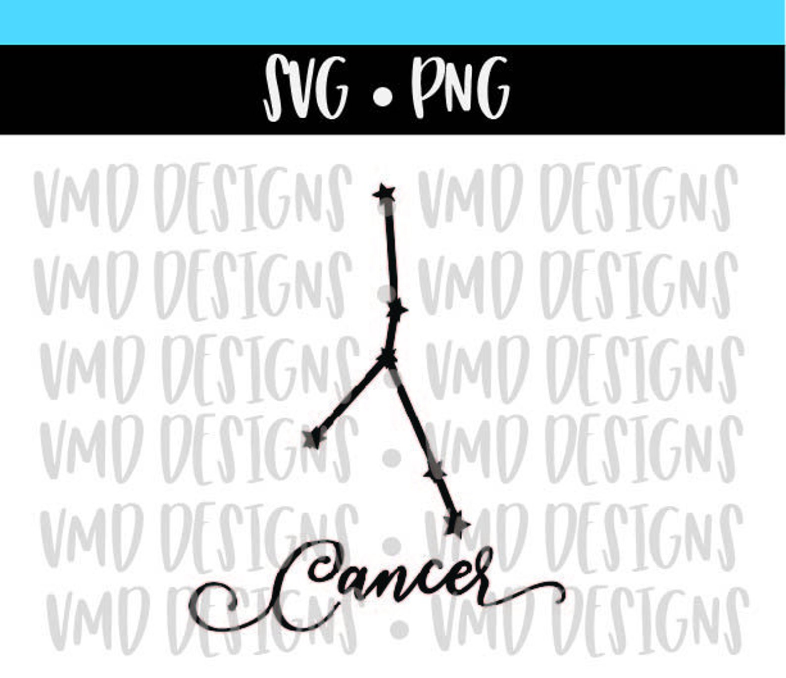 Cancer Star Constellation and Outline Zodiac Astronomy SVG PNG - Etsy