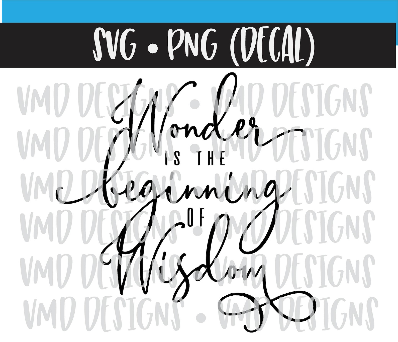 Wonder is the Beginning of Wisdom Decal and Outline SVG PNG - Etsy
