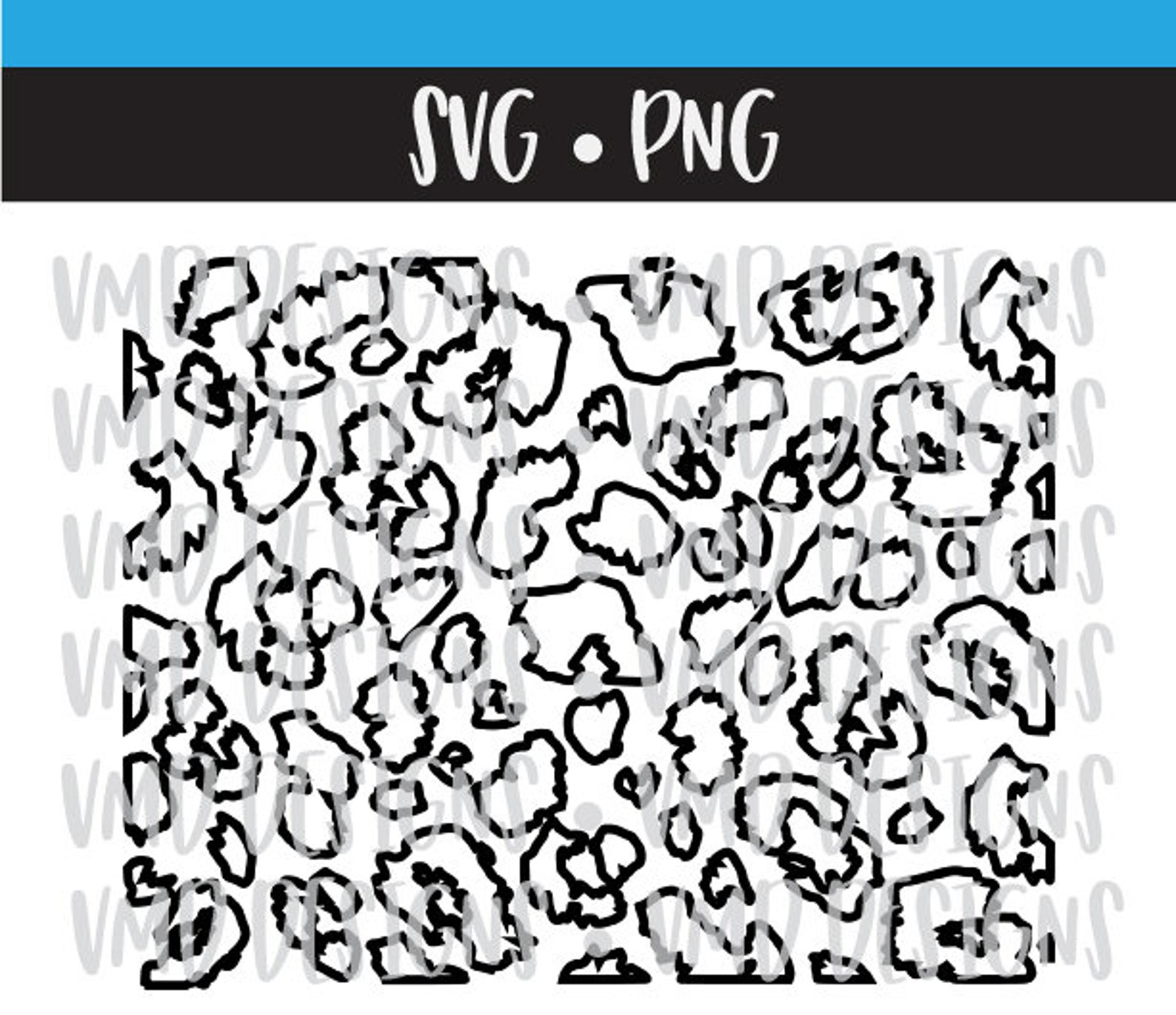 Fuzzy Leopard Print and Outline SVG PNG - Etsy