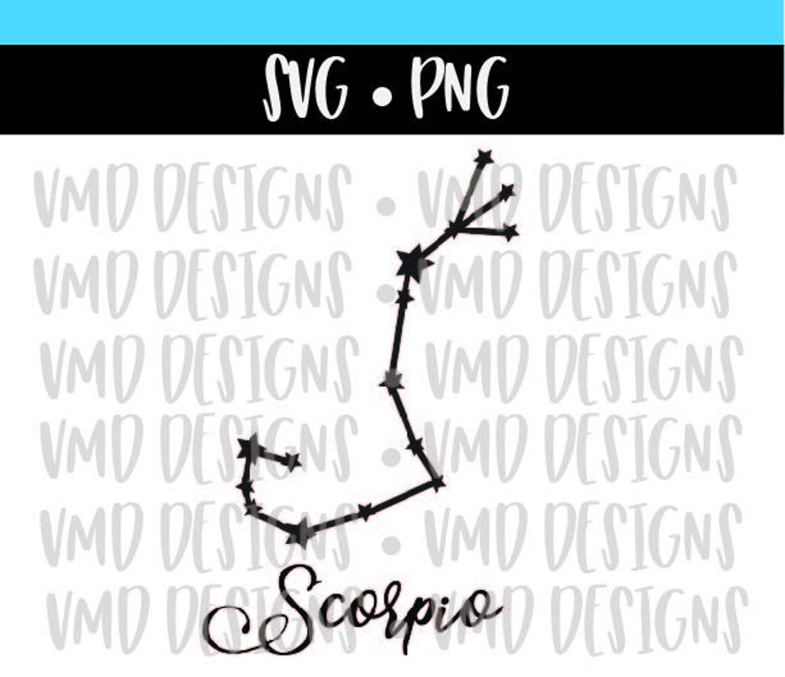 Scorpio Star Constellation and Outline Zodiac Astronomy Astrology SVG ...