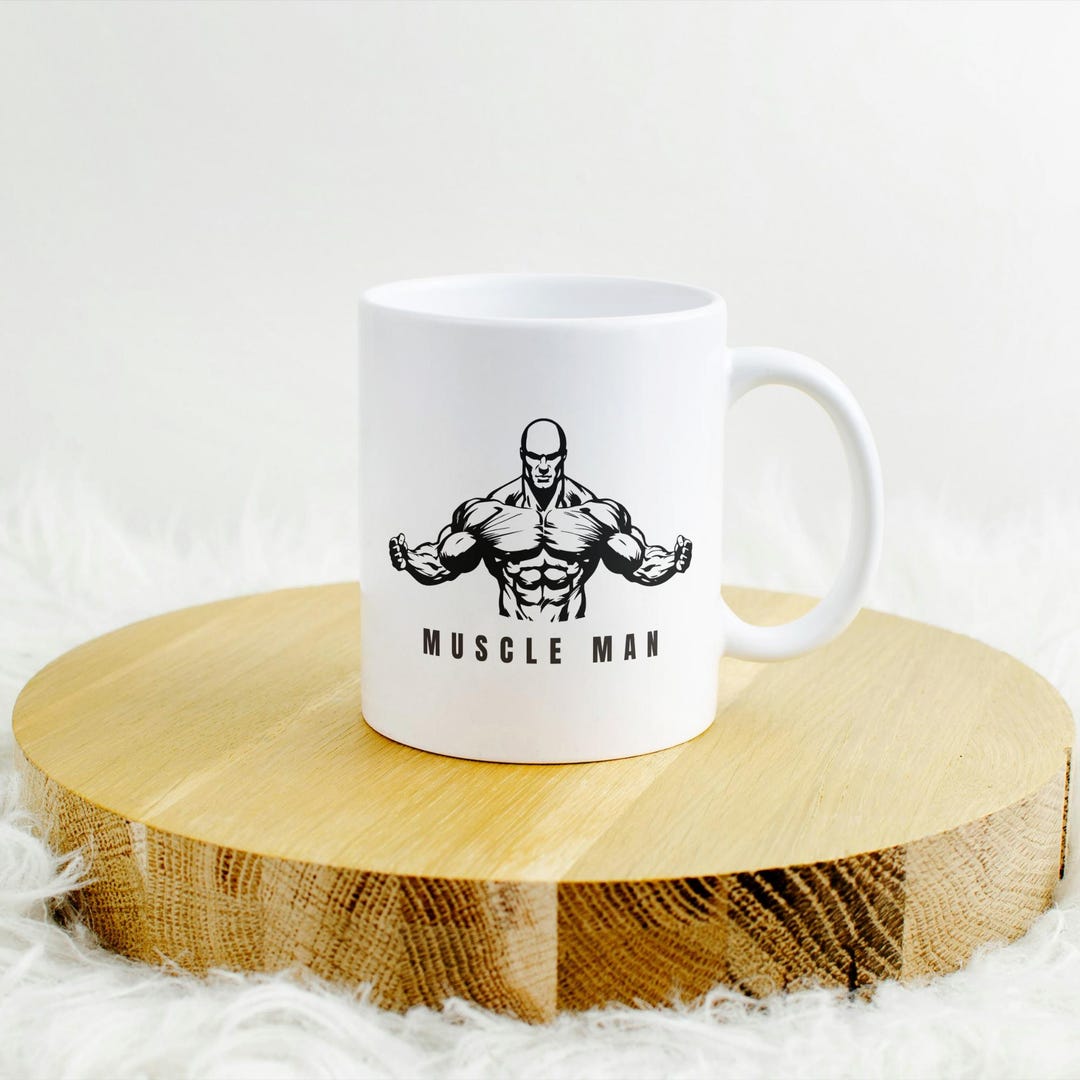 Muscle Man Coffee Mug – Bodybuilding Silhouette, Gym Motivation - Etsy