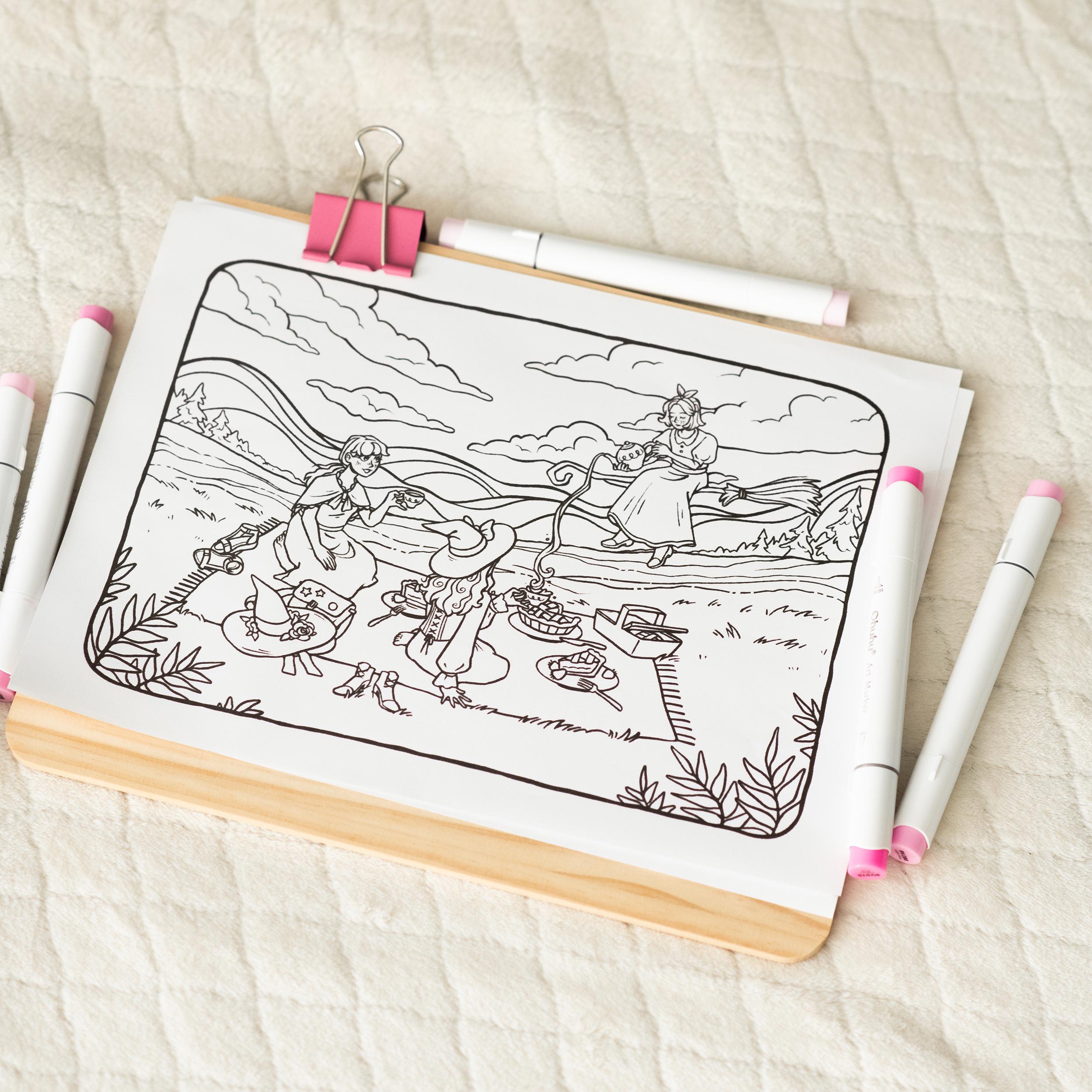 Witch Life Coloring Pages | Fantasy Witchy Coloring Page, Fantasy ...