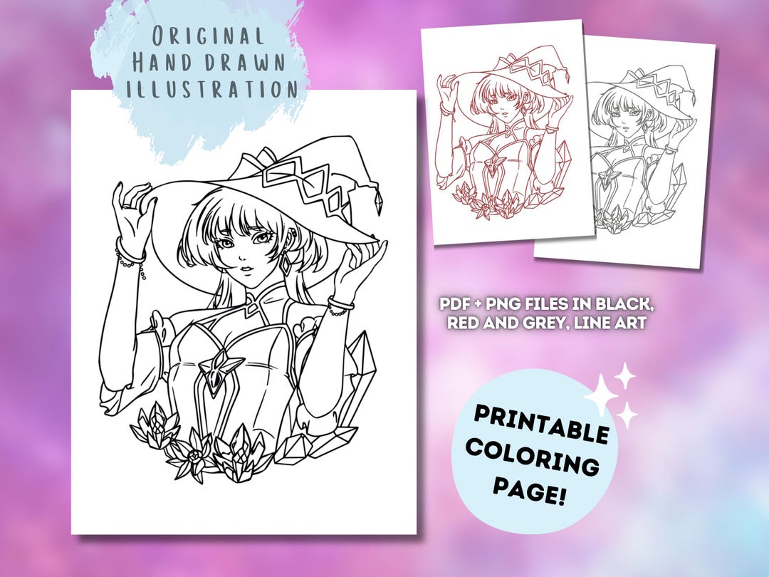 Crystal Witch Coloring Page | Witchy Coloring Page | iPad Coloring ...