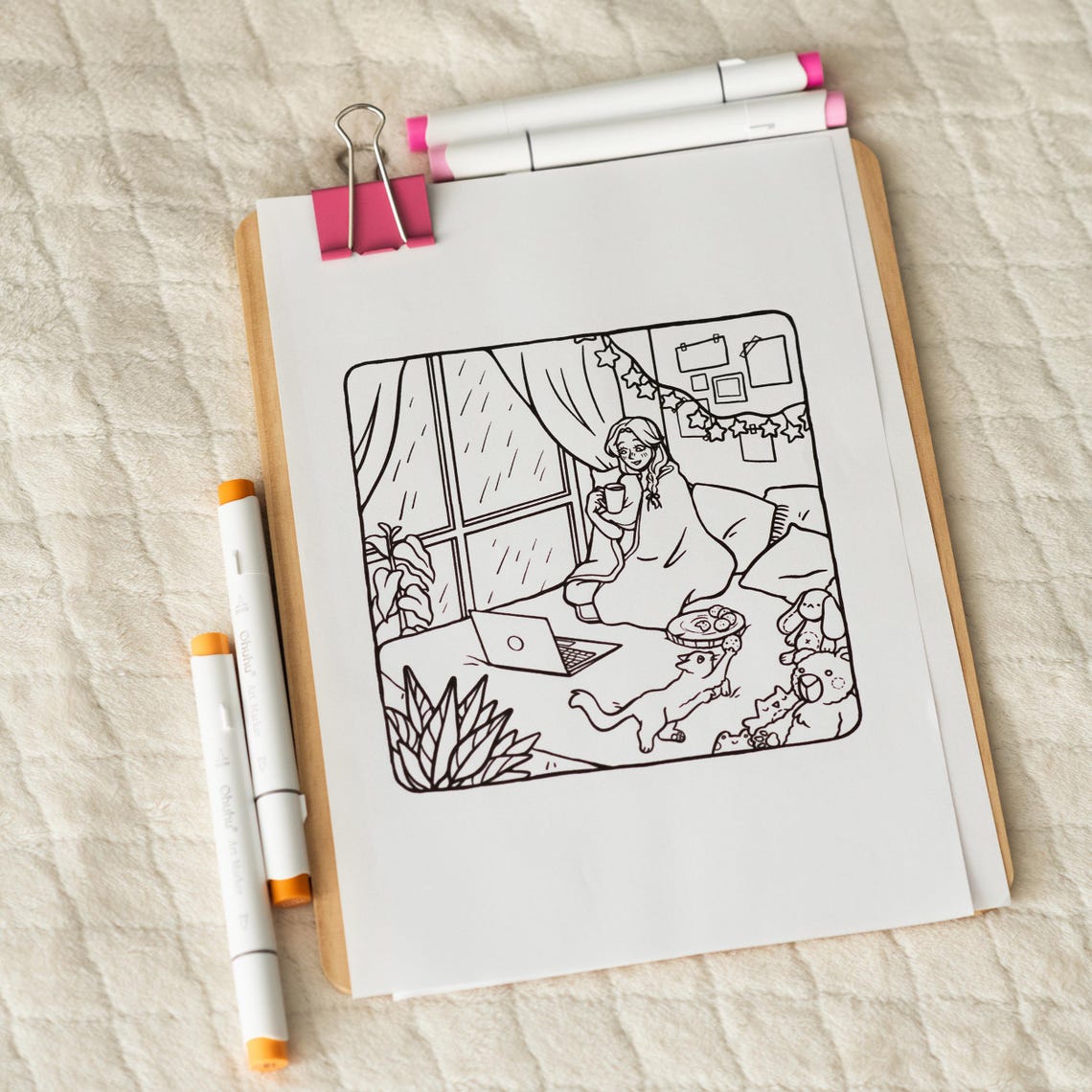 Cozy at Home Coloring Pages Set | Cosy Girls Colouring, Coloring Book ...