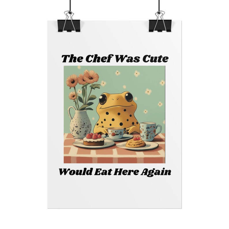 Frog Café Charm Print, Retro Tea Party Poster, Whimsical Bistro Wall ...