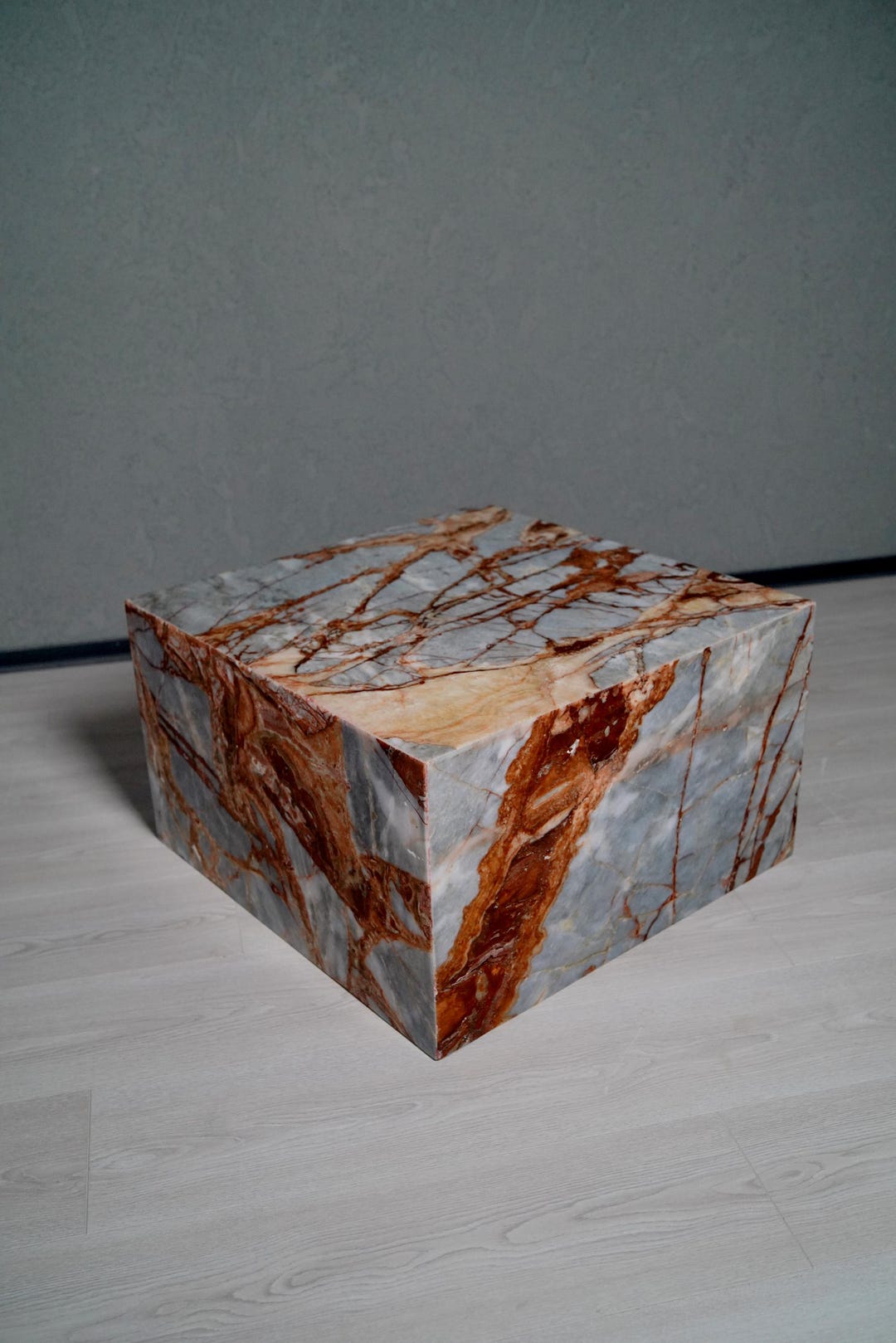 Customizable Marble Coffee Table - Modern Plinth Table for Living Room ...