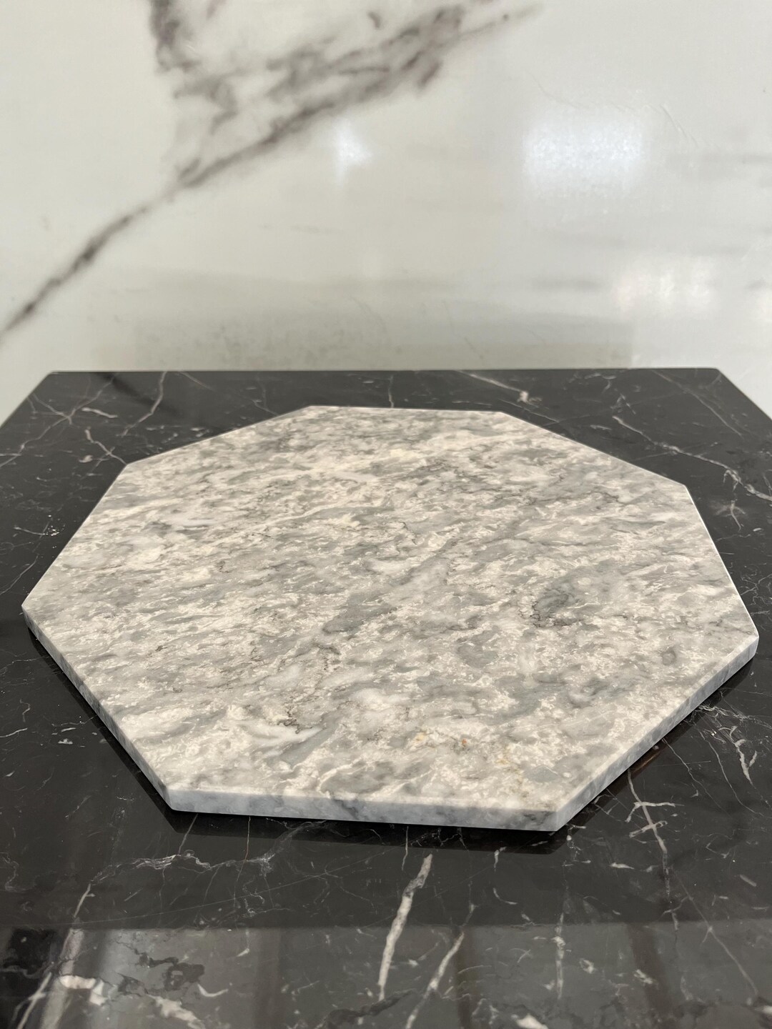 Handmade Octagonal Marble Serving Board - Customizable Marble Cheese ...