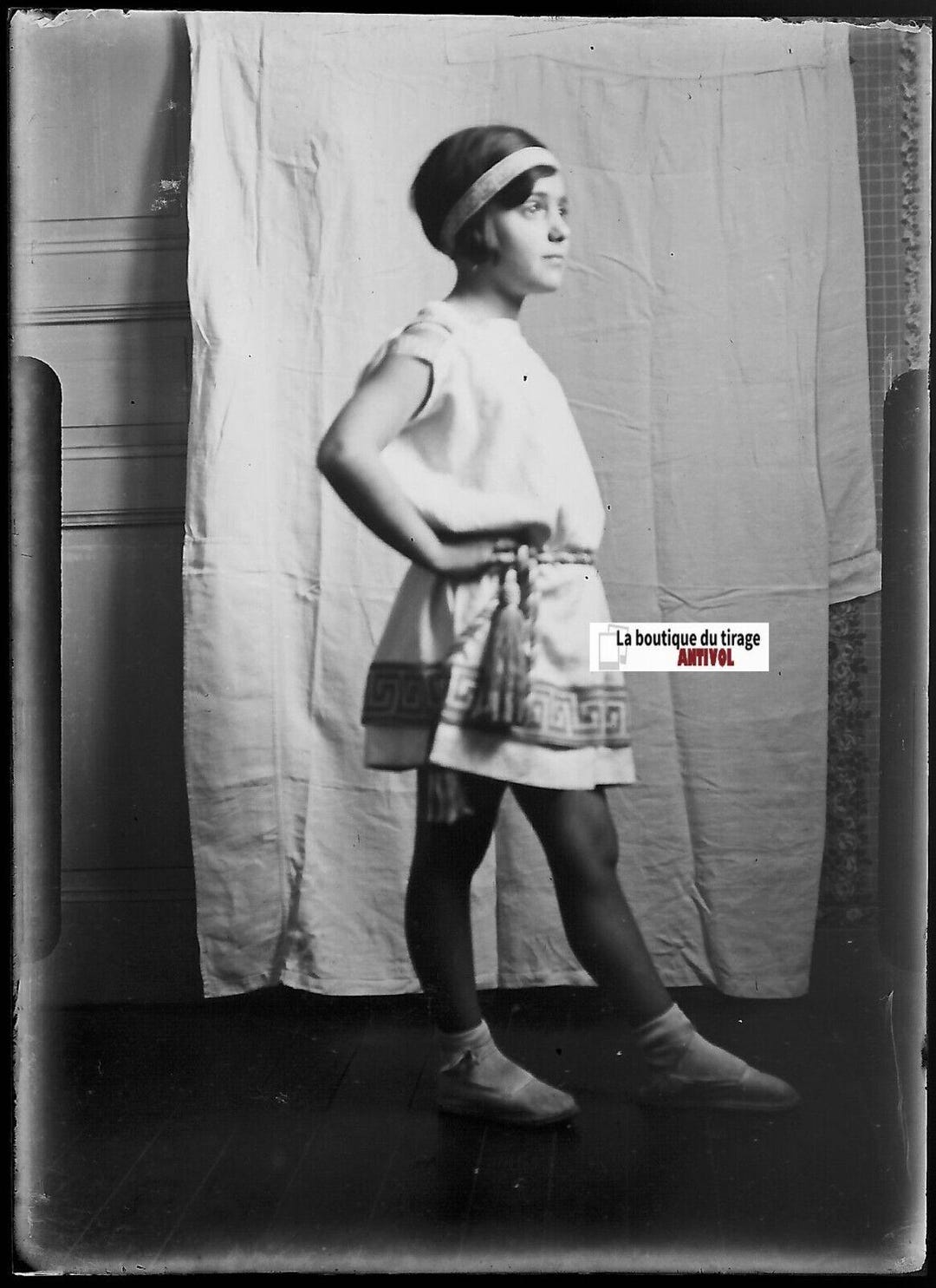 Girl, Disguise, Old Photo Glass Plate, Black & White Negative 6x9 Cm - Etsy