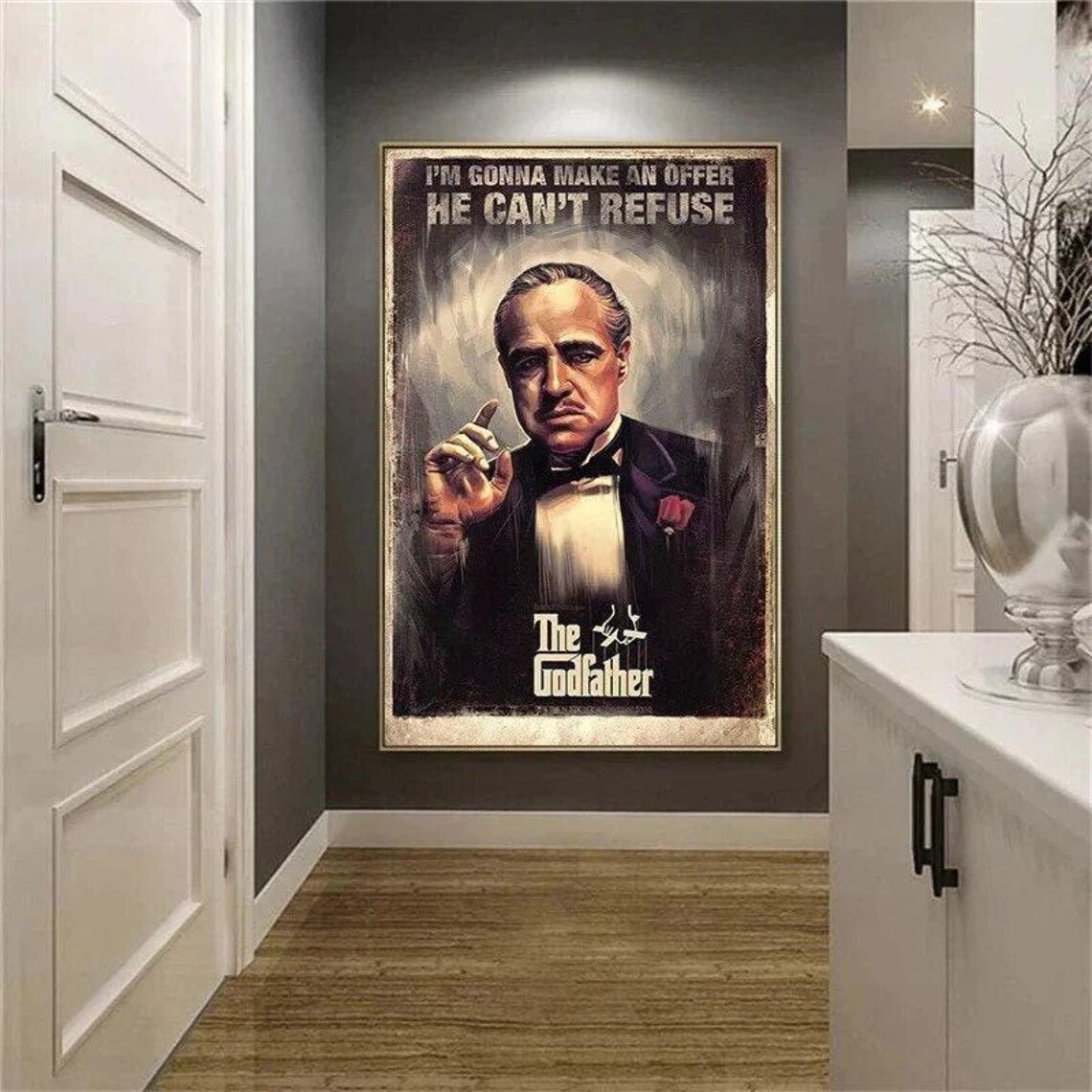 Retro Movie the Godfather Canvas Painting A Stylish and Eye-catching ...