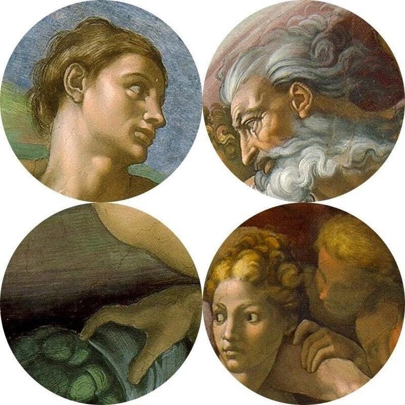 Sistine Chapel Ceiling Fresco Michelangelo's Creation of Adam Canvas ...